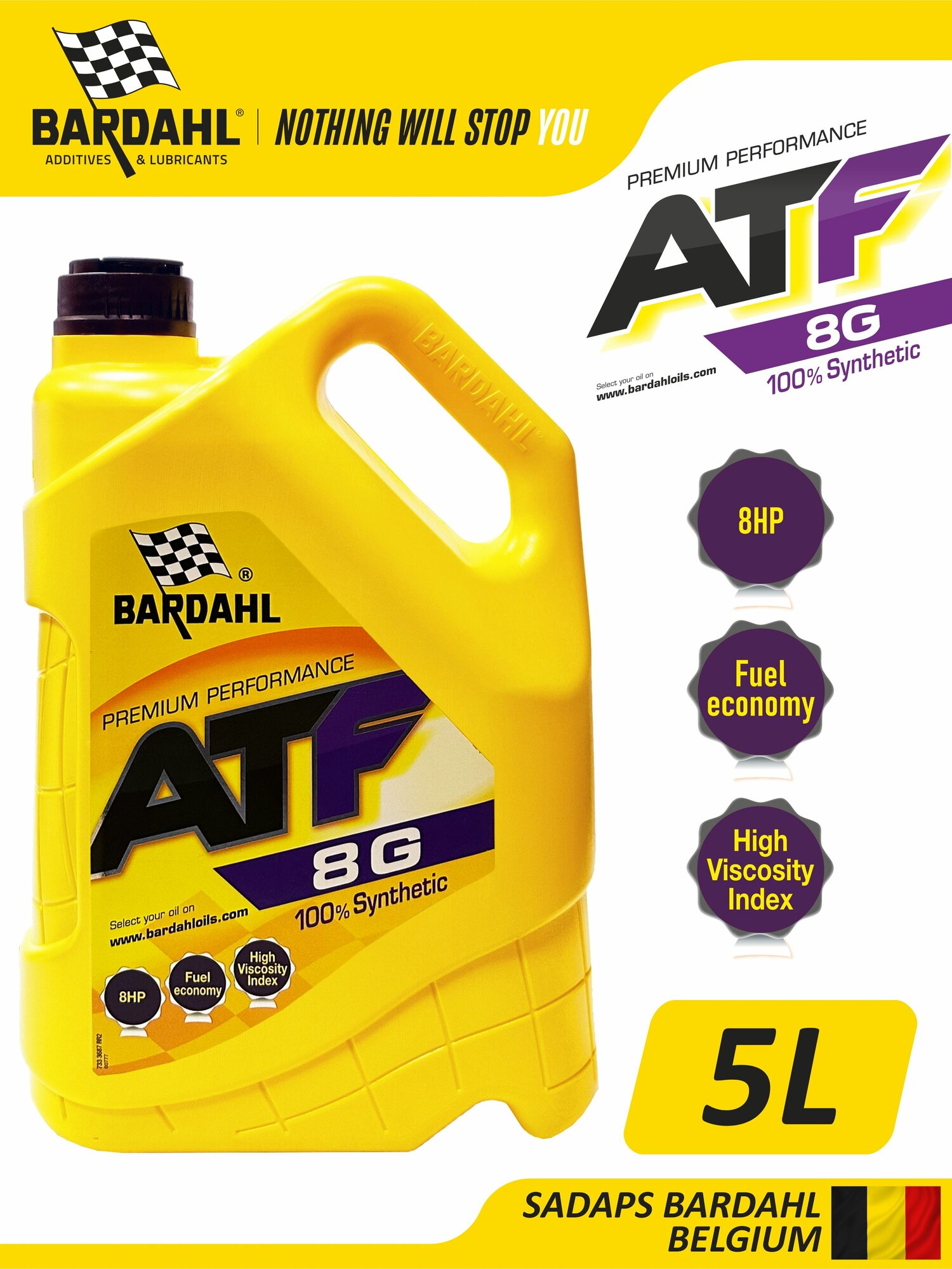 Трансмиссионное масло Bardahl ATF 8 G 5 л.