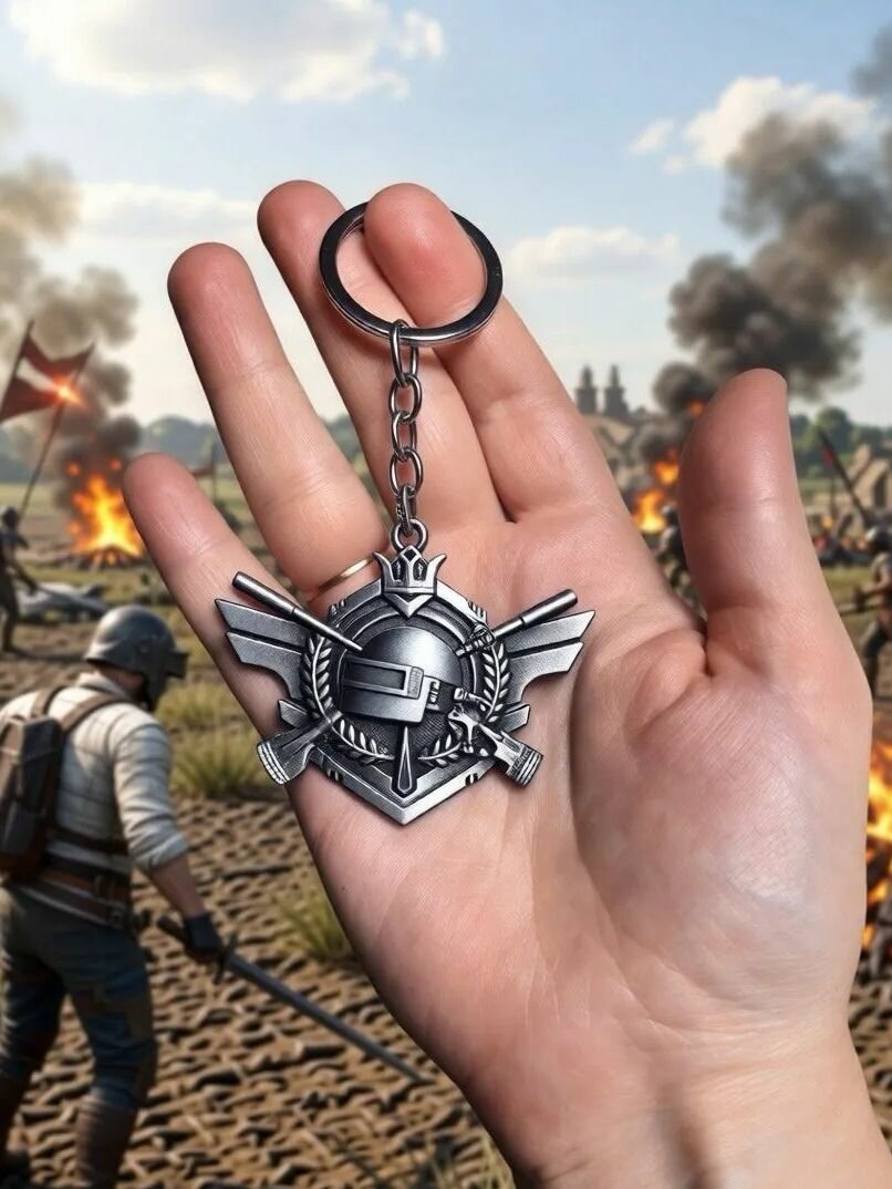 Брелок антистресс боевая медаль награда Pubg функциональная