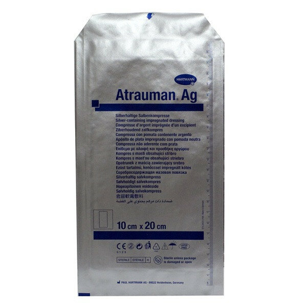 Повязка Atrauman AG (Атрауман АГ) с серебром мазевая антибактериальная, 10х20см (3шт в упаковке, HAR499575 (499605)_3)