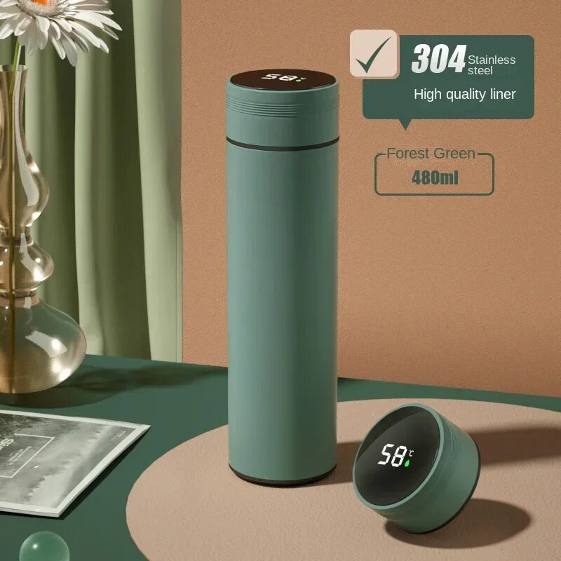 Термос умный Forest Green 480мл, 304 Stainless steel