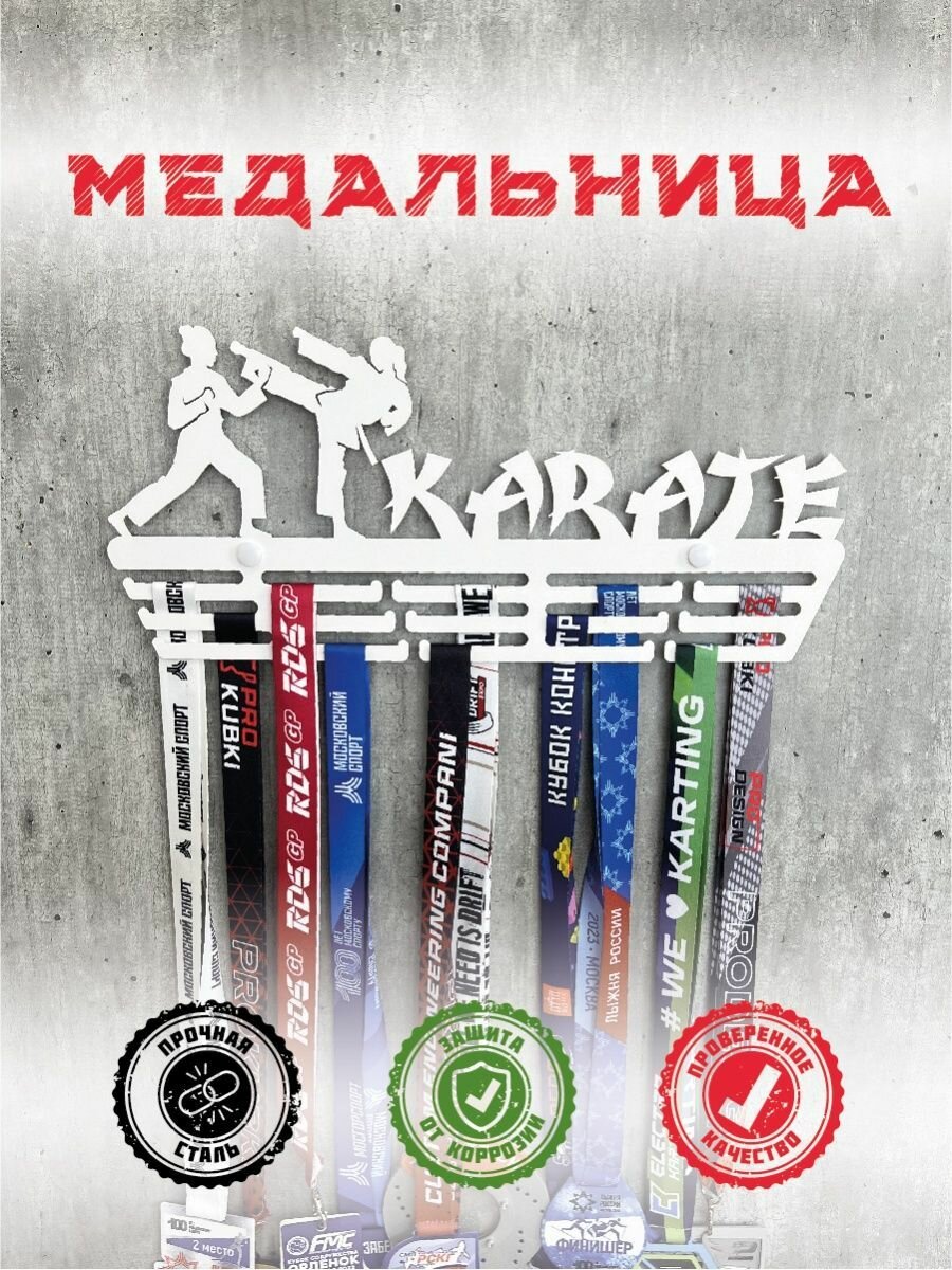 Медальница Карате Леди металлическая