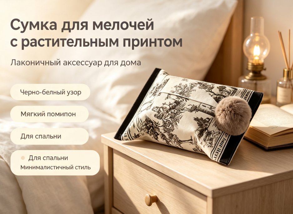 Винтажный тканевый чехол для салфеток с пушистым помпоном, французский декоративный органайзер для дома