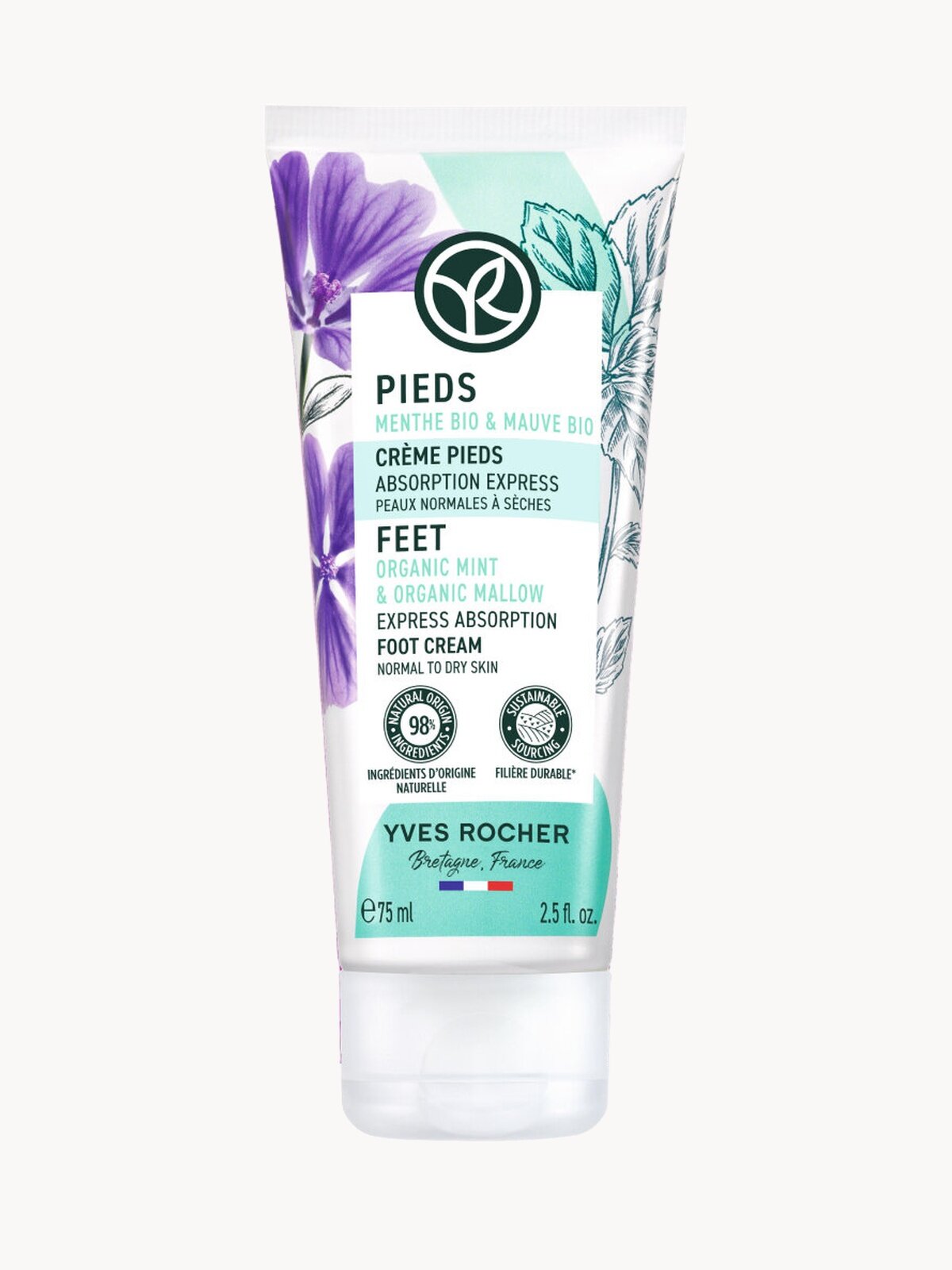 Быстровпитывающийся Крем для Ног – Для нормальной и сухой кожи, 75 мл