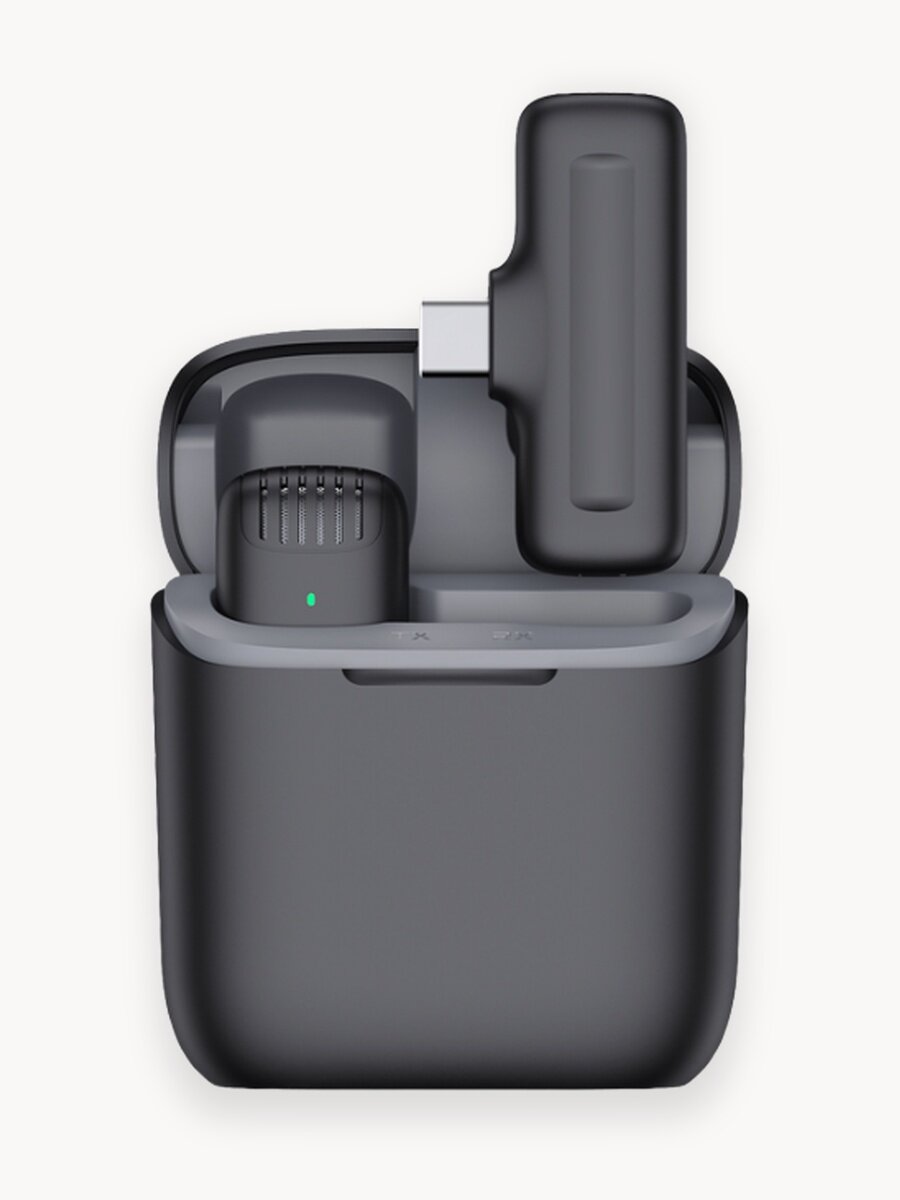 Беспроводной петличный микрофон J11 Type-C. Кейс для зарядки, 1 микрофон, приемник Type-C Штекер.