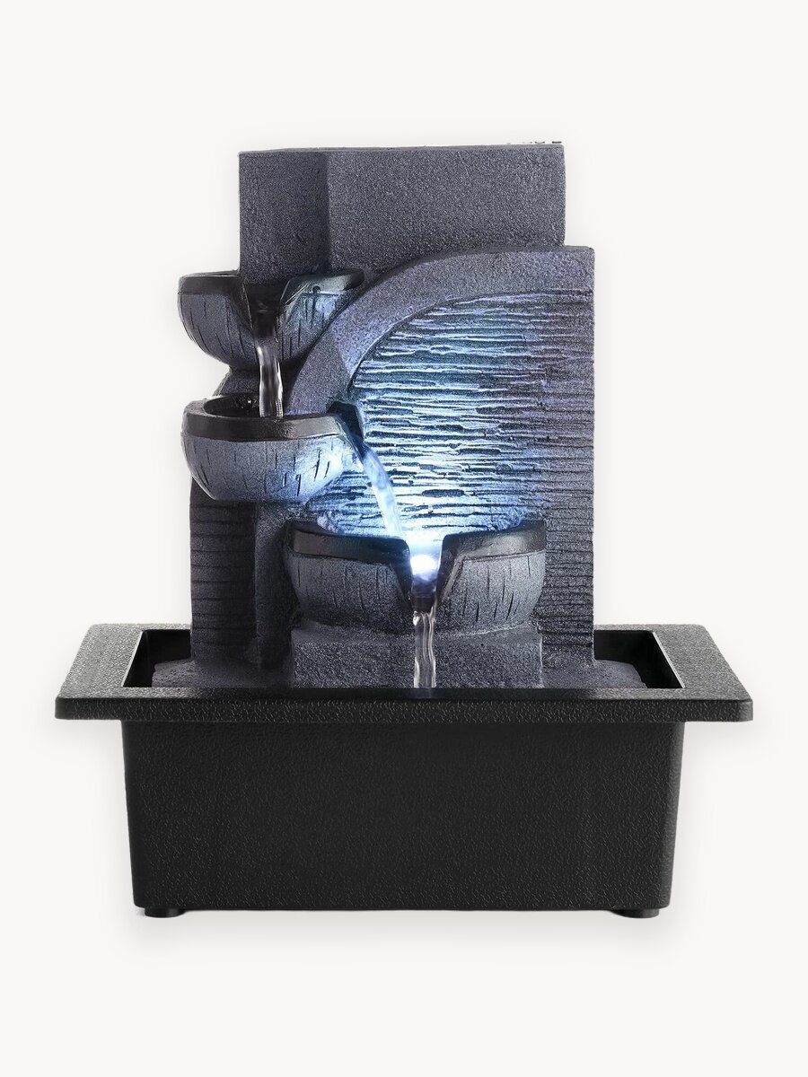 Крытый настольный фонтан со светодиодным шаром, фэн-шуй дзен медитация релаксация, для дома спальни офиса