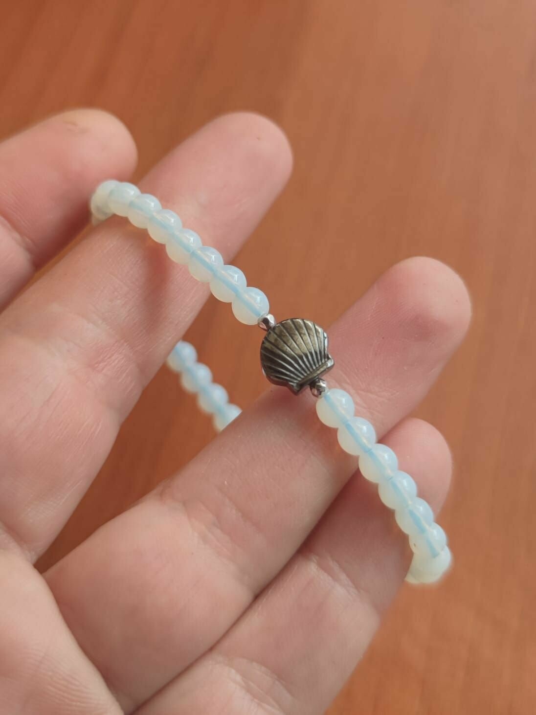 Браслет, лунный камень, гематит