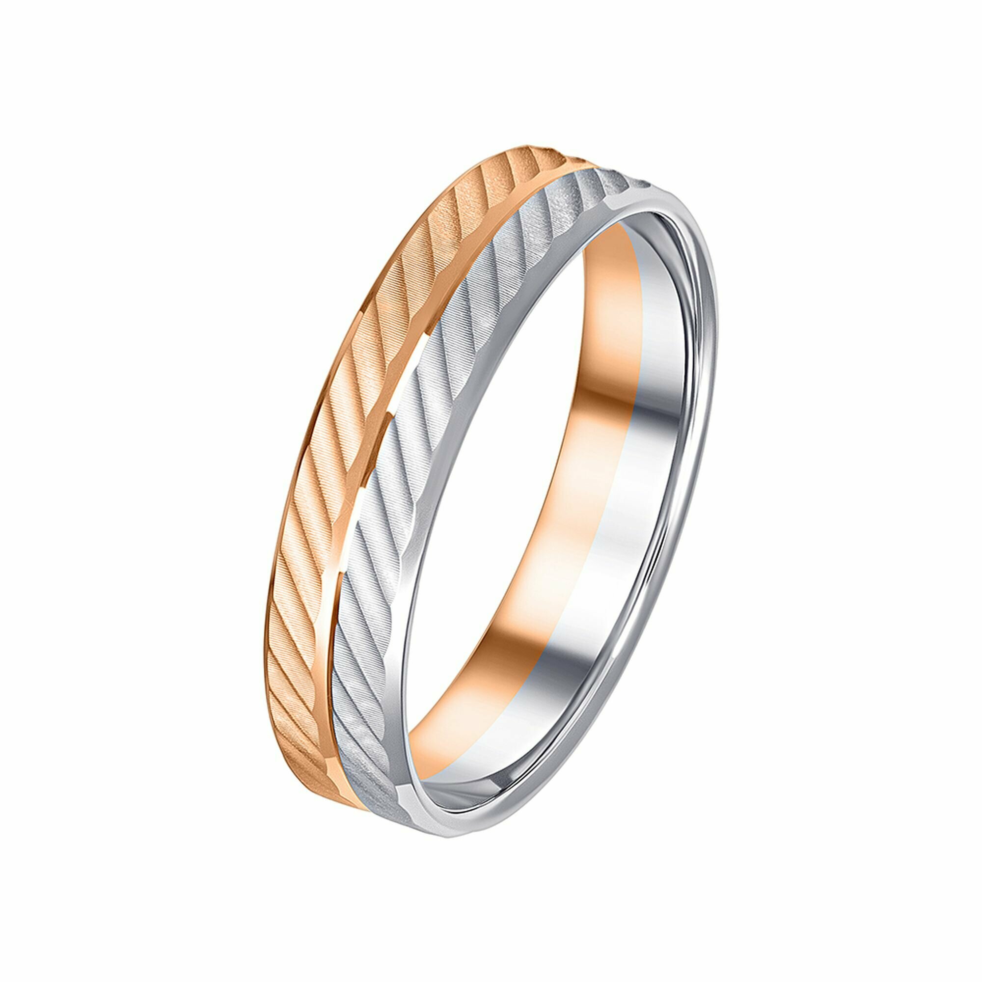 Кольцо обручальное, комбинированное золото, 585 проба