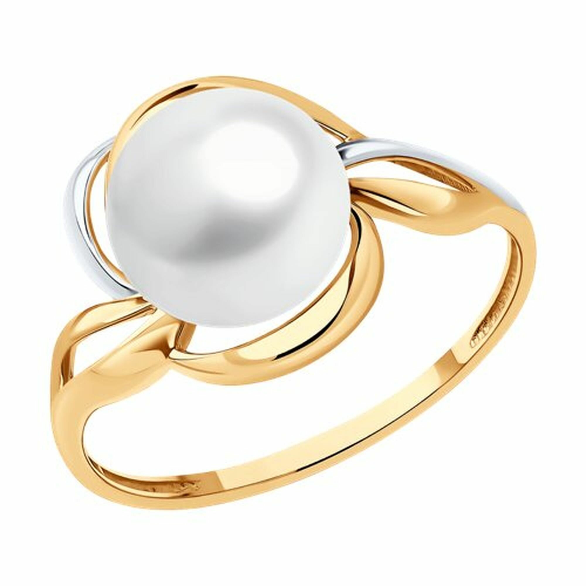 Кольцо, красное золото, 585 проба, жемчуг