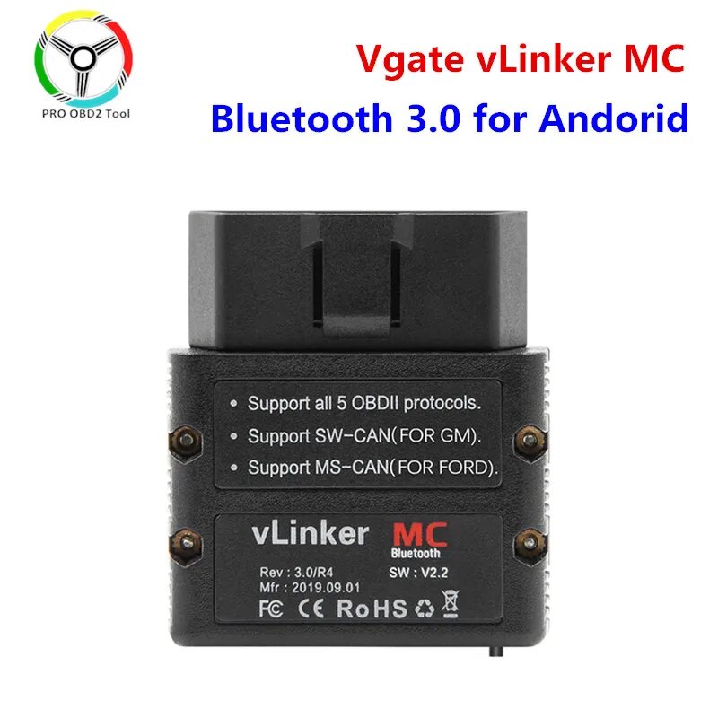 Автомобильный диагностический сканер Vgate vLinker MC + ELM327 Bluetooth 4,0 OBD 2 VLinker MC BT3.0
