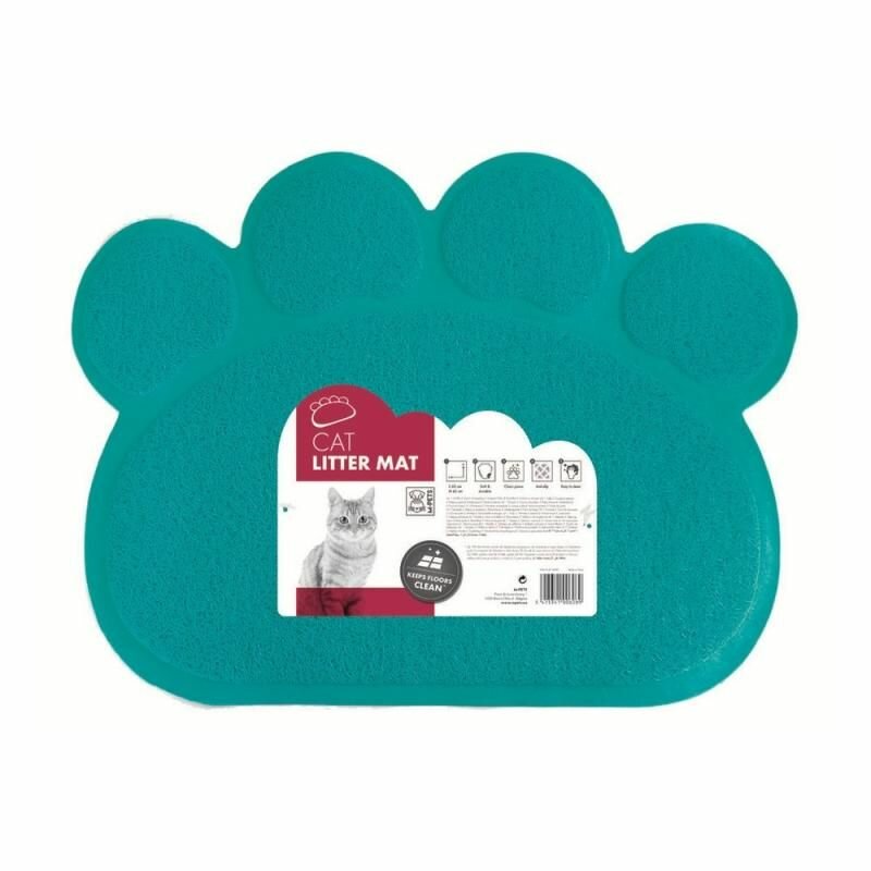 M-PETS Коврик притуалетный для кошачьего лотка, цвет бирюзовый, 60х45 см