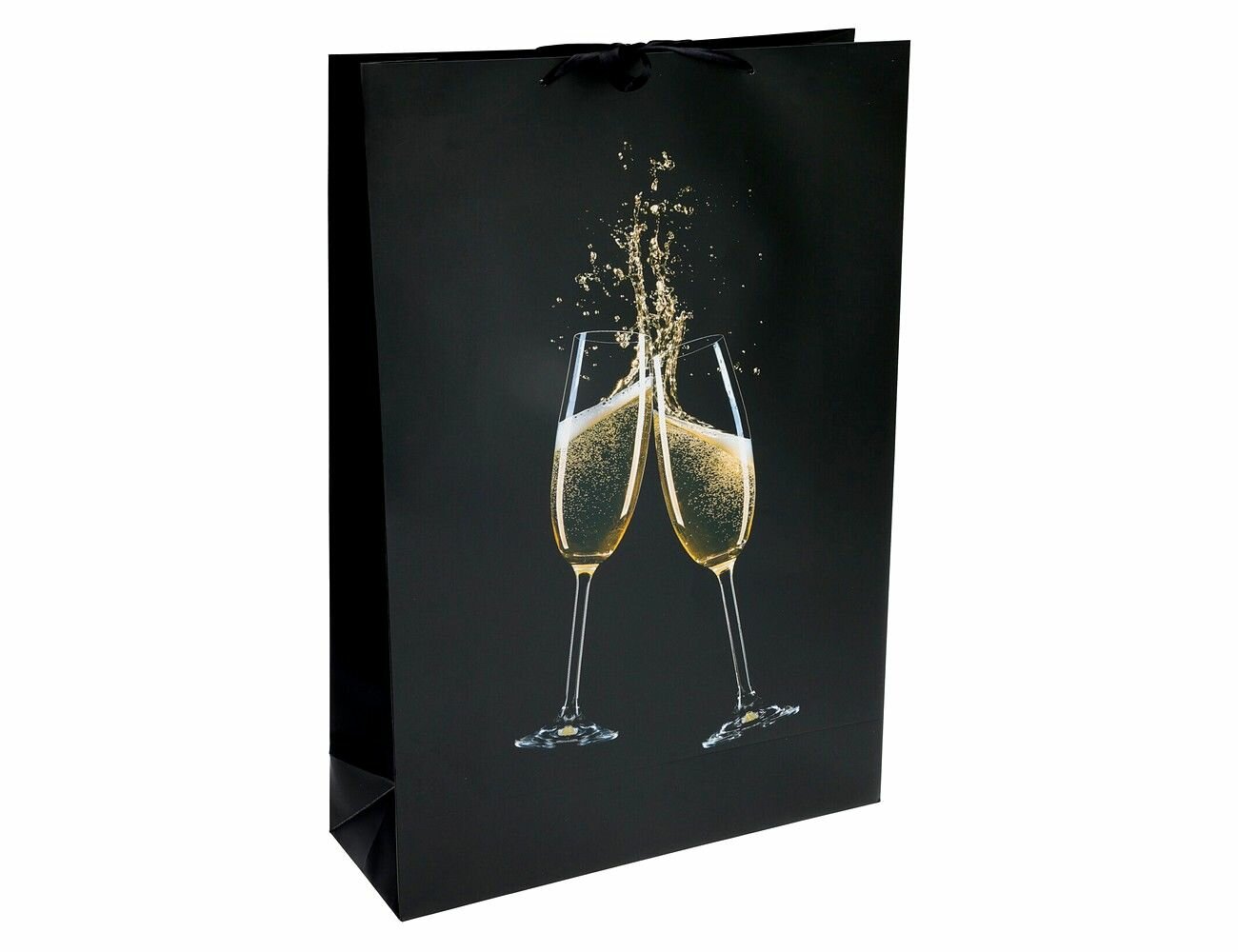 Подарочный пакет "звон бокалов", бумага, чёрный, 72х50 см, Koopman International ABD110240-1