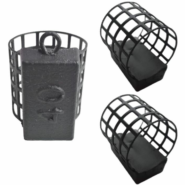 3 Кормушки круглые фидерные наперсток для зимней и летней рыбалки. 40 гр. Черные.