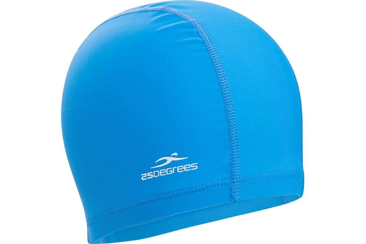 Детская шапочка для плавания 25DEGREES Essence Light Blue из полиамида 80 % + эластан 20 %, универсальная, 46‑52 см, голубой цвет, трипанельная эргономичная конструкция, дышащая и эластичная.