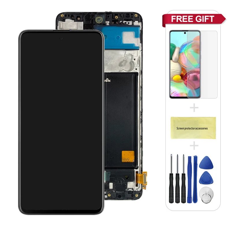 6,5 "AMOLED ЖК-дисплей для Samsung A51, ЖК-дисплей, сенсорный экран для Samsung A515 A515F A515W A515U, замена экрана с рамкой TFT with Frame