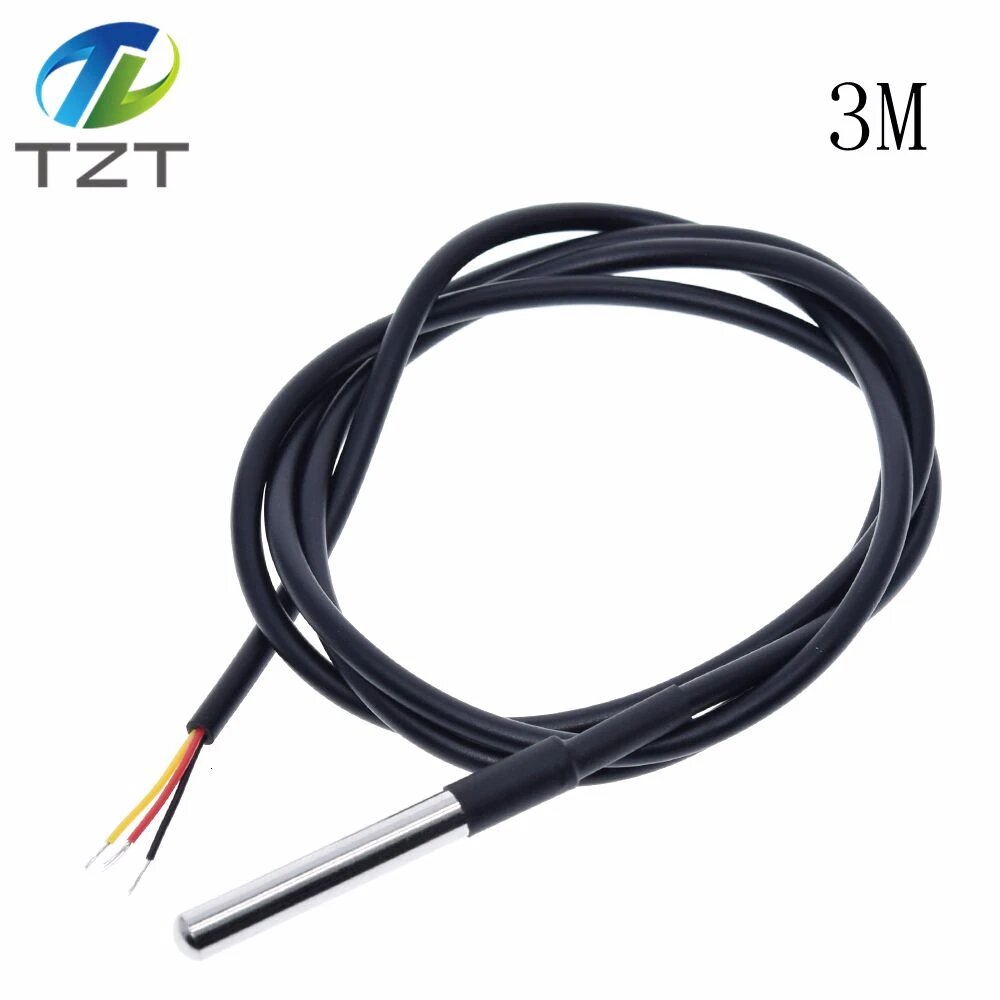 Датчик температуры DS18b20 TZT teng, водонепроницаемый, 100 см 3M DS18B20