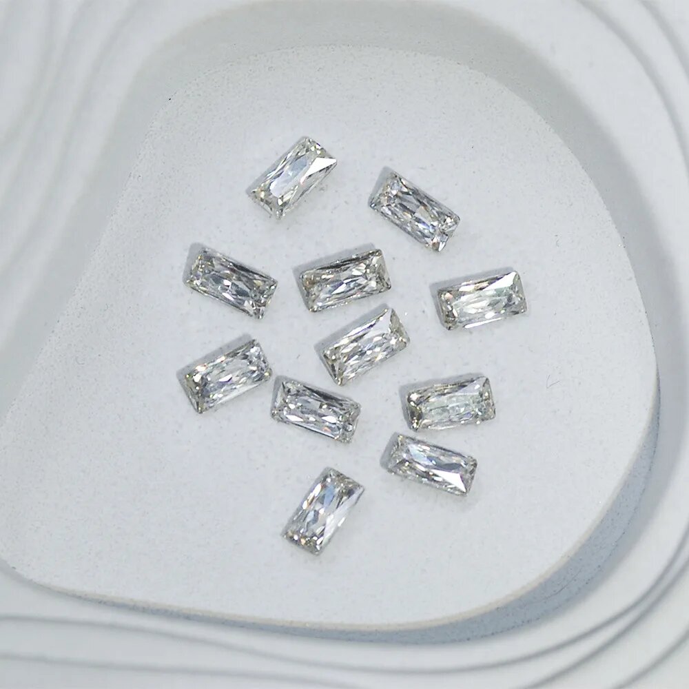 Мини-цирконы Hisenlee 2x4 мм, 100 шт. Серебряный, white