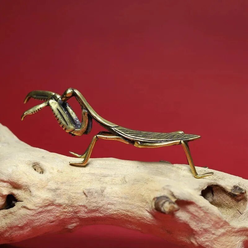 Миниатюрная статуэтка богомола из меди MOONBIFFY Bronzer