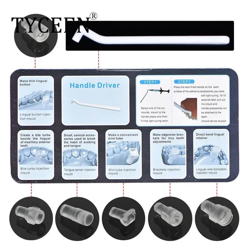 1 комплект, ортодонтические аксессуары, интимная форма, стоматологическая мини-лингвальная кнопка, мини-трубные кронштейны, форма для изготовления пряжки для языка