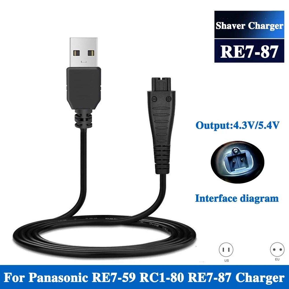 Зарядное устройство USB 4,8 В 5,4 В 1,25 А RE7-87 RE7-59 для бритвы Panasonic ES-RT30 ES-RT40 ES-GA20 ES2065 ES2067 W7657, зарядное устройство для бритвы