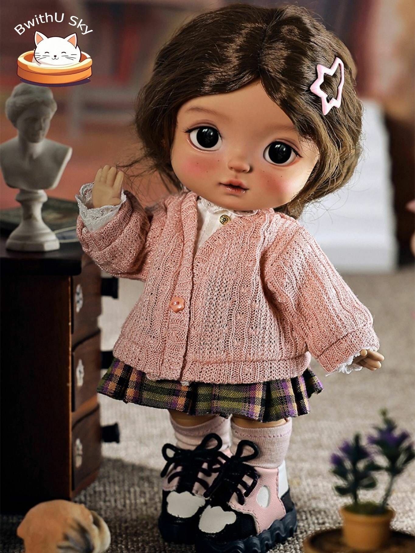 BwithU 1/6 Bjd Голова Осенняя в американском школьном стиле Милая Шарнирная кукла с шариками