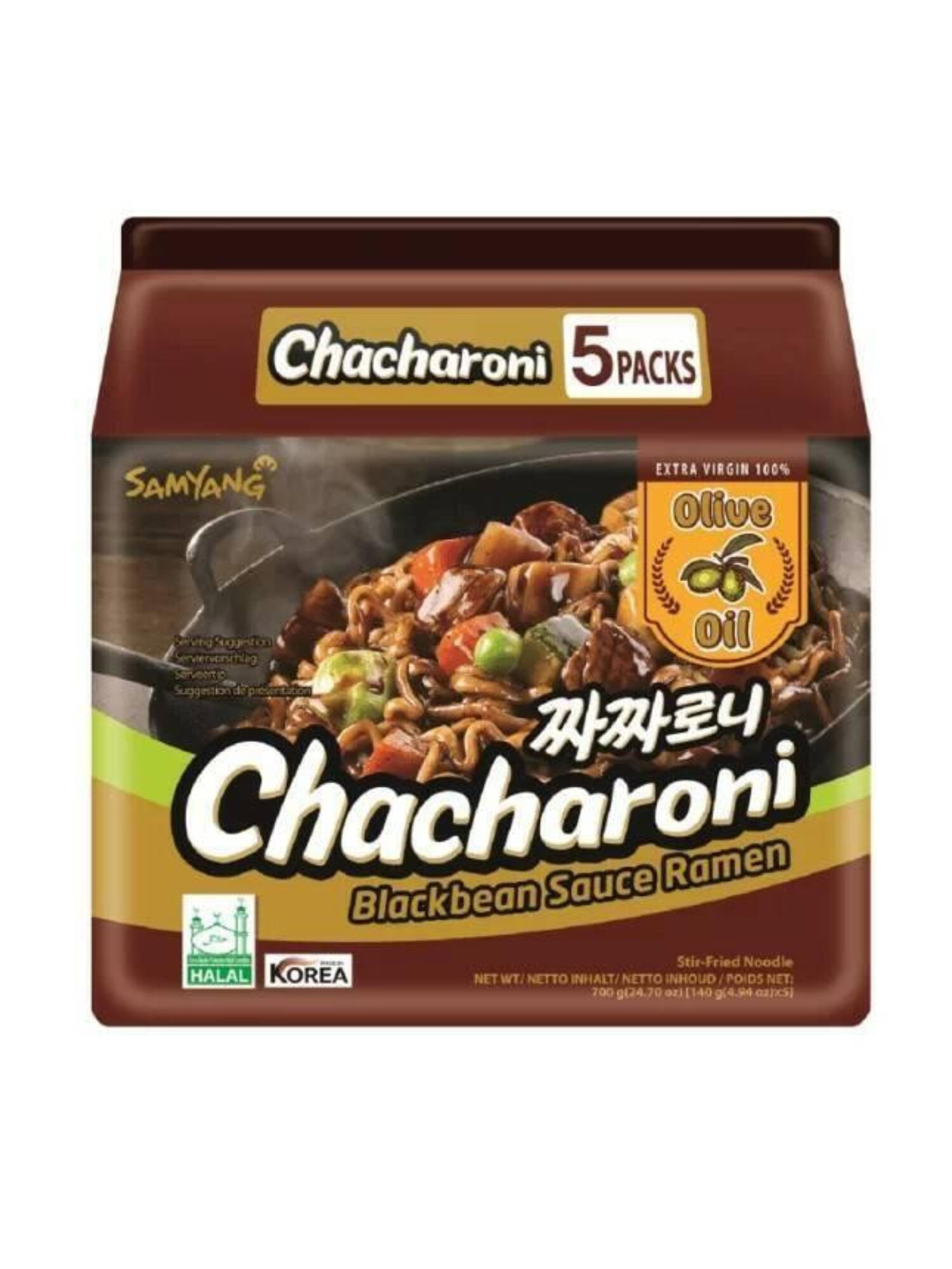 Лапша быстрого приготовления Samyang Chacharoni 140 г, 5 шт