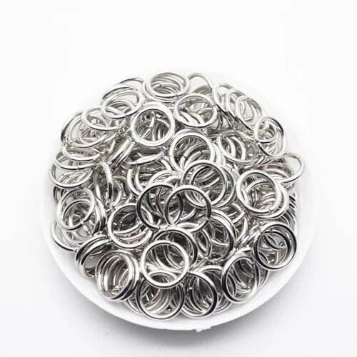 Металлические открытые кольца для ювелирного дела 4-12 мм 200 шт 0.9x7mm 200pcs, dull silver