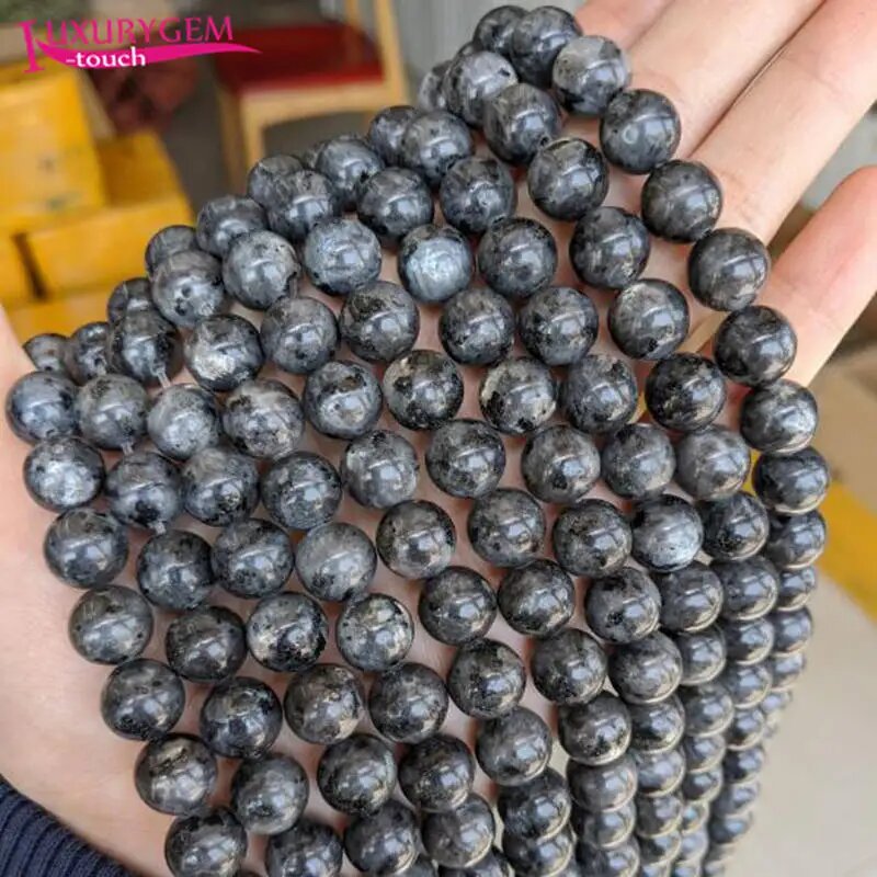 Черный лабрадорит бусины 4/6/8/10/12 мм IUXURYGEM-TOUCH 38 см 8mm Approx 46Pcs