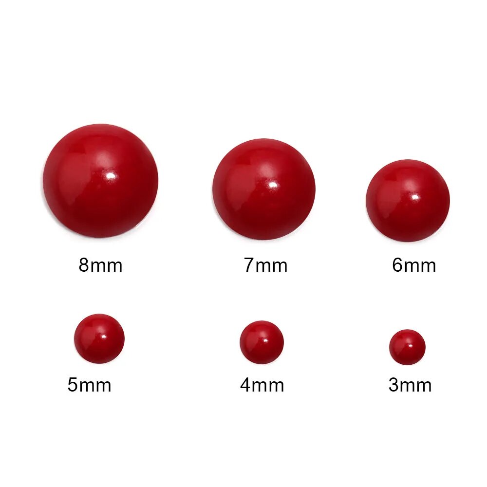 Красные коралловые кабошоны Linsoir Beads 3/4/5/6/7/8/10/12 мм