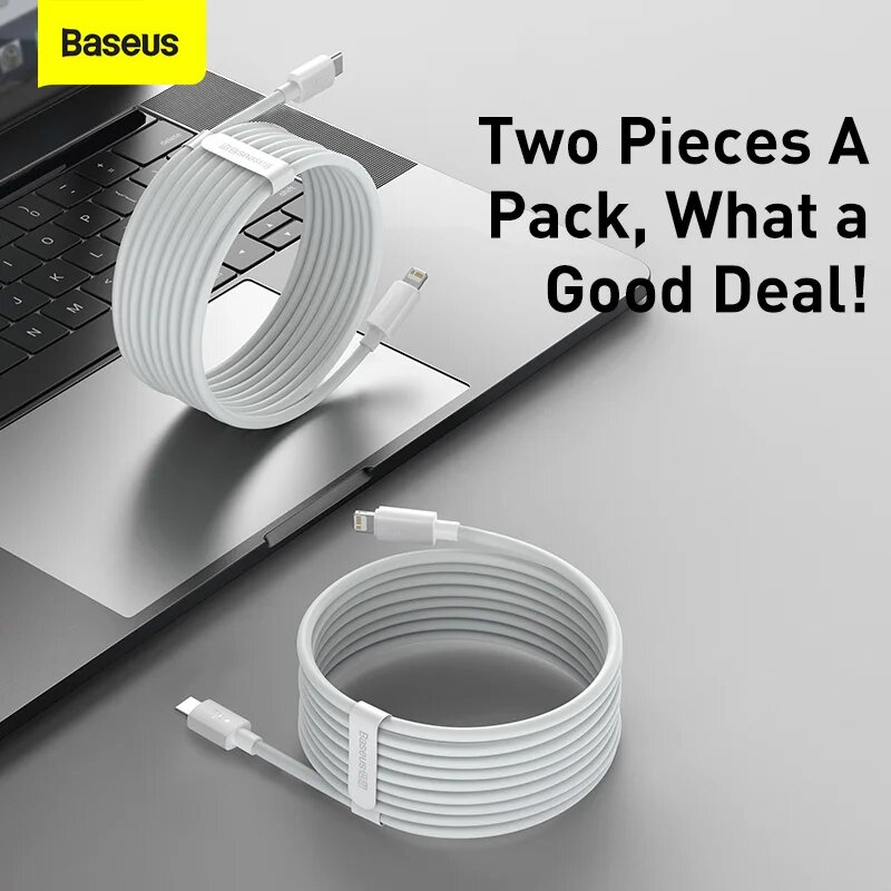Baseus кабель USB-Micro USB/iPhone 2.4A, 2 шт. — фото 1