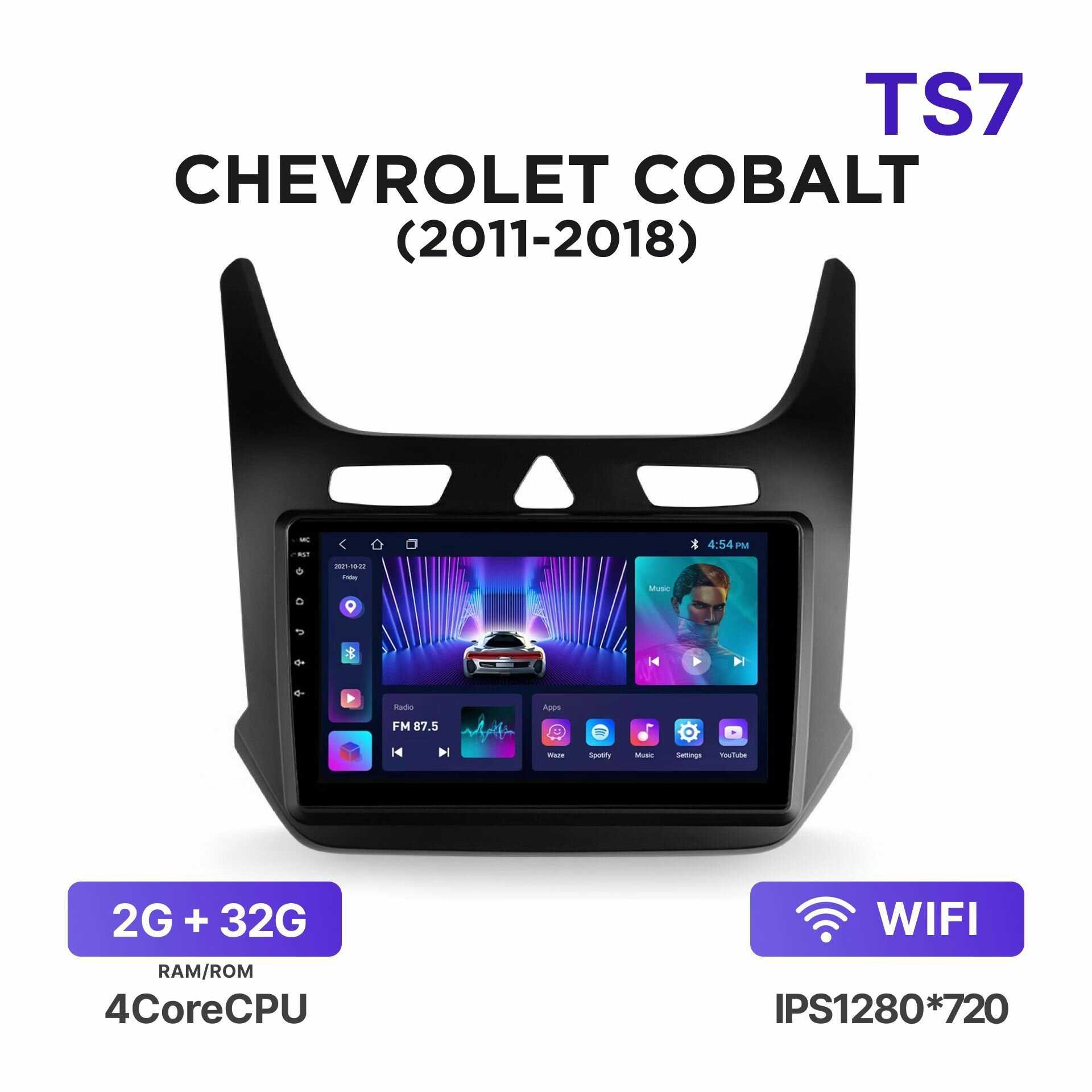 Магнитола TS7 2-32 Гб Android для Chevrolet Cobalt (2011-2018) / Ravon R4 / Автомагнитола Андроид Шевроле Кобальт и Равон Р4