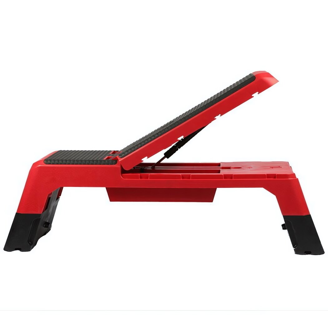 Платформа для фитнеса ML-DK39 с регулируемым углом, антискользящее покрытие, 121х34х35 см, пластик, красный/черный