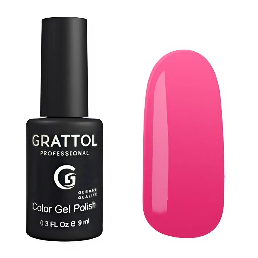 Grattol Color Gel Polish Hot Pink - Гель-лак для ногтей GTC128, 9мл