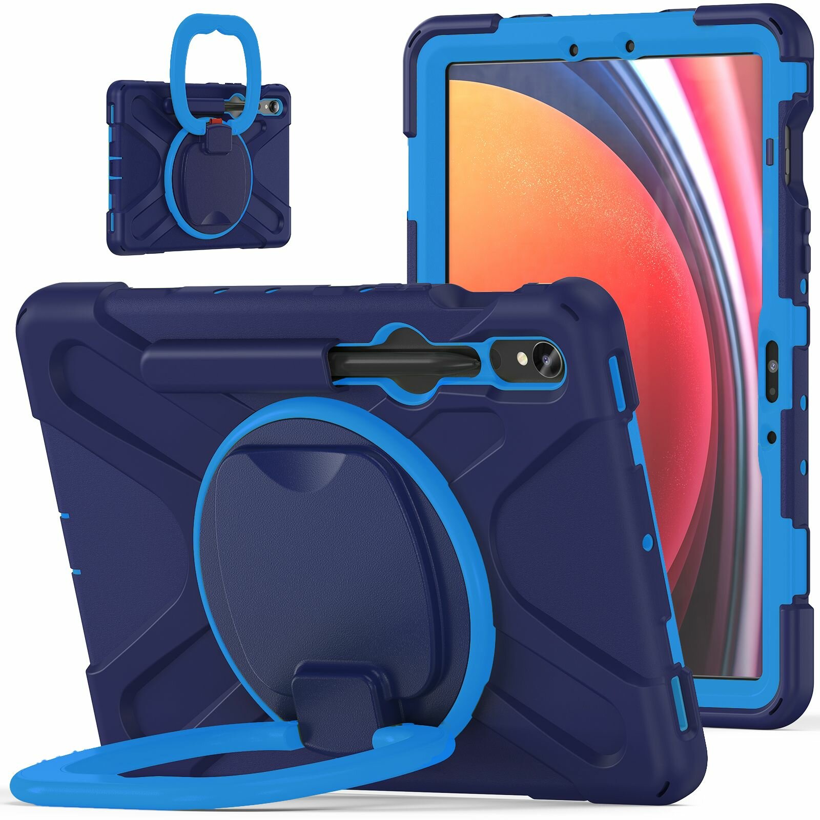 Противоударный чехол для Samsung Tab S9 / S9FE / S10FE Modmac X-StrongB Navy Blue Blue