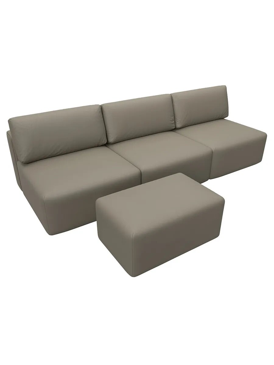 Диван прямой модульный Лего 367x85x119 см, экокожа