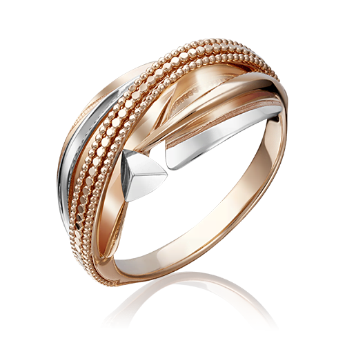 Кольцо, комбинированное золото, 585 проба