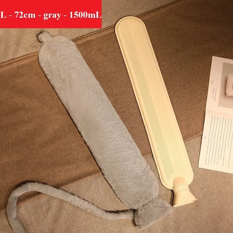 Резиновая грелка с флисовым чехлом 0.7-1.5 литра L ( gray )