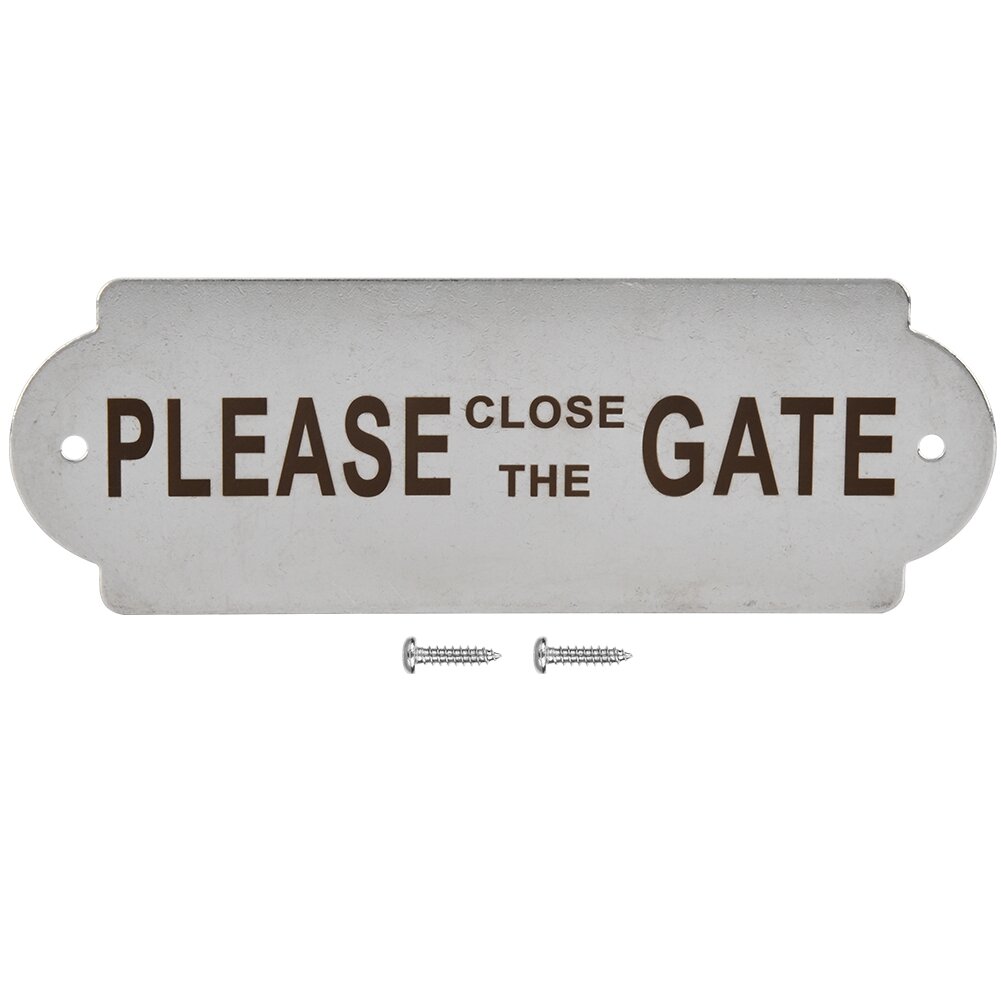 Столб для забора из нержавеющей стали, садовый дом, домашняя дверь, ворота, туалет, предупреждающая табличка с установочными винтами, пожалуйста, закройте ворота