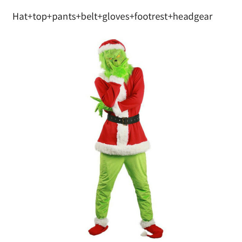 Аксессуары костюм гринч костюм праздничный косплей накидка хэллоуин рождество для детей и взрослых комплект