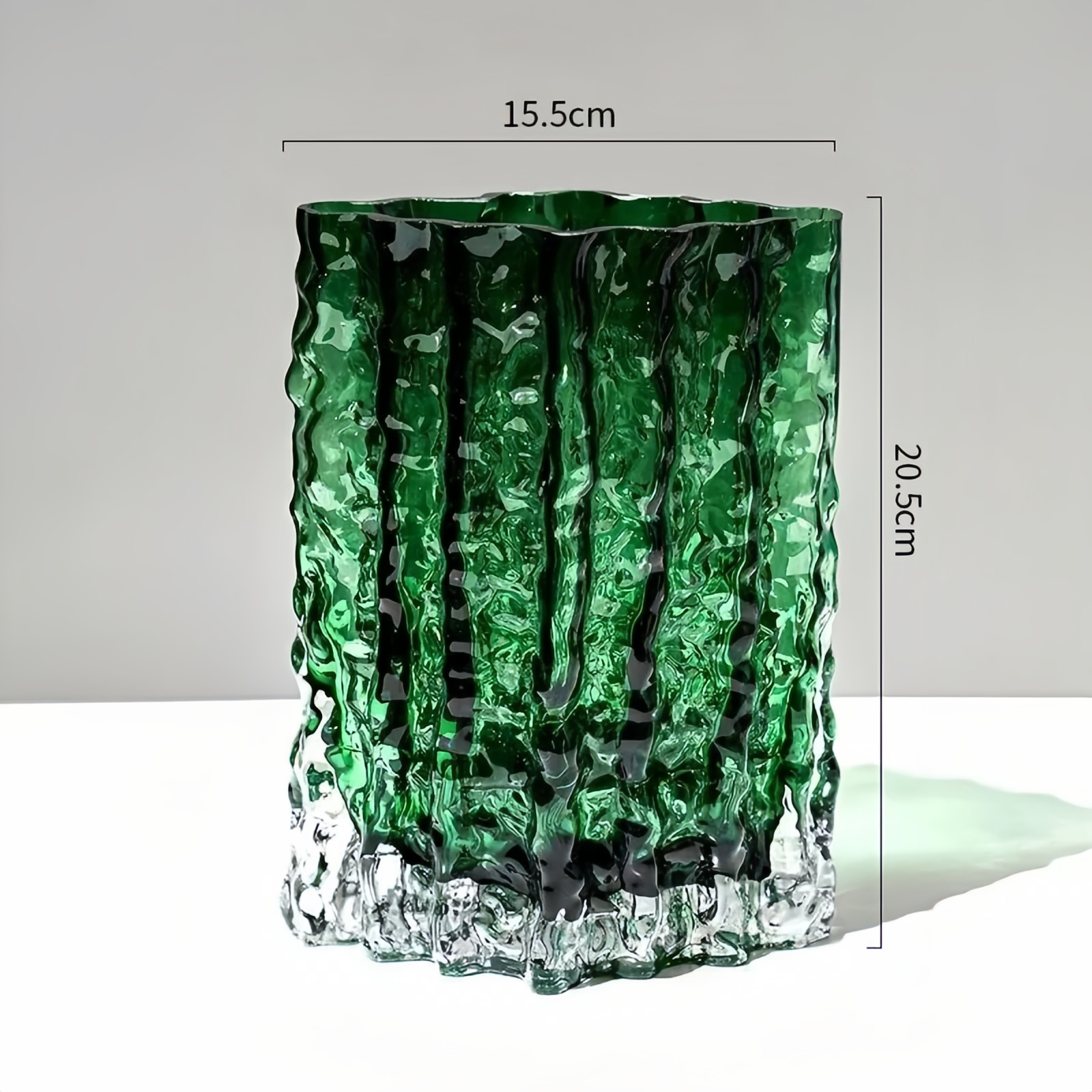 Ваза "MUSEN", стекло, настольная, зелёная, закалённое стекло