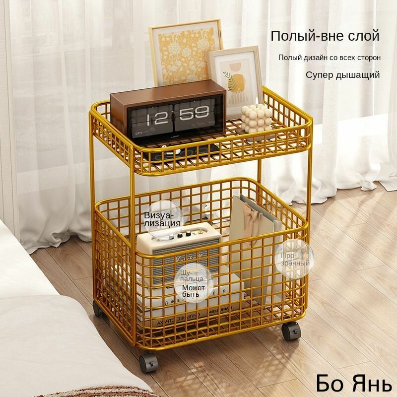 Боковая стойка из кованого железа небольшая бытовая стойка на колесиках