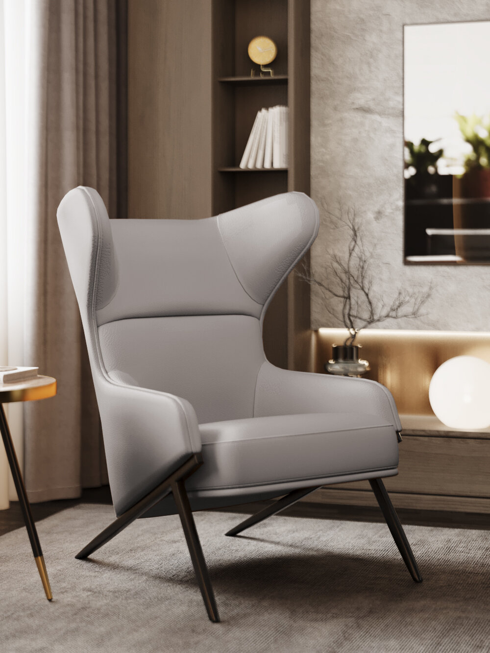 Кресло дизайнерское в современном стиле VESPA, экокожа 70х90х70