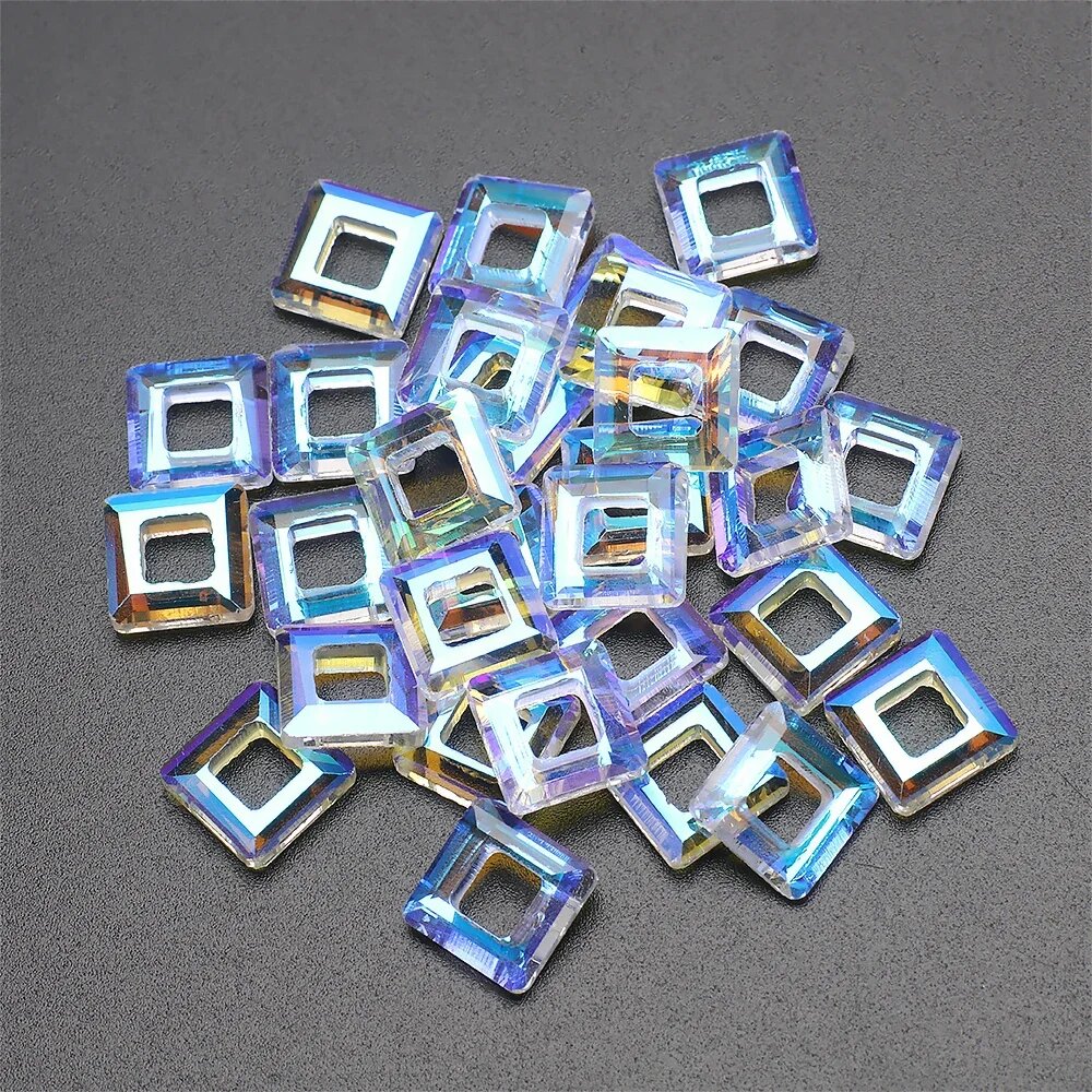 Квадратные бусины синие 14 мм, Color: JKC