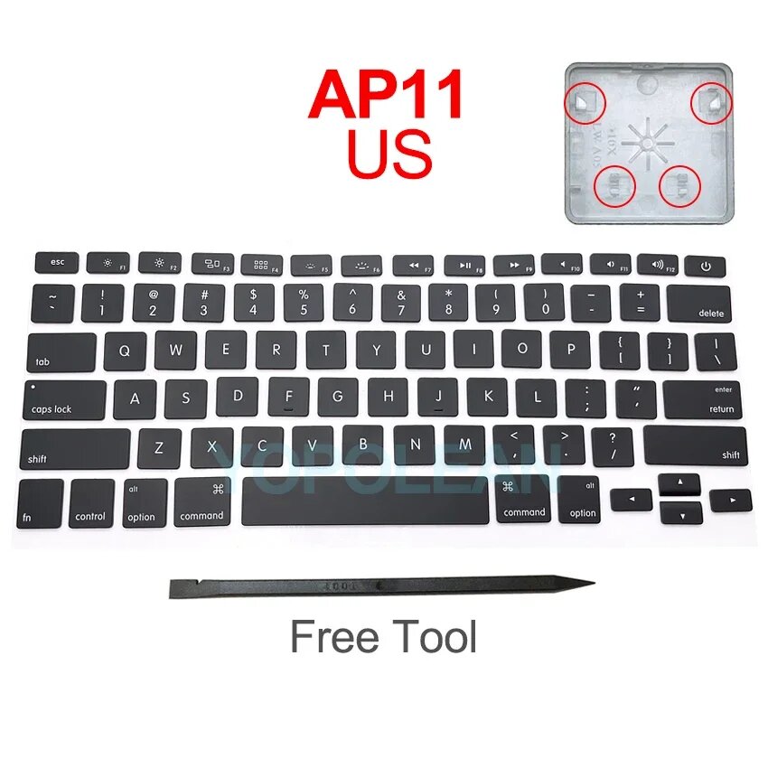 Колпачки для клавиш FAXDEVERY AP08 AP11 для Macbook Air Pro AP11 US Keycaps