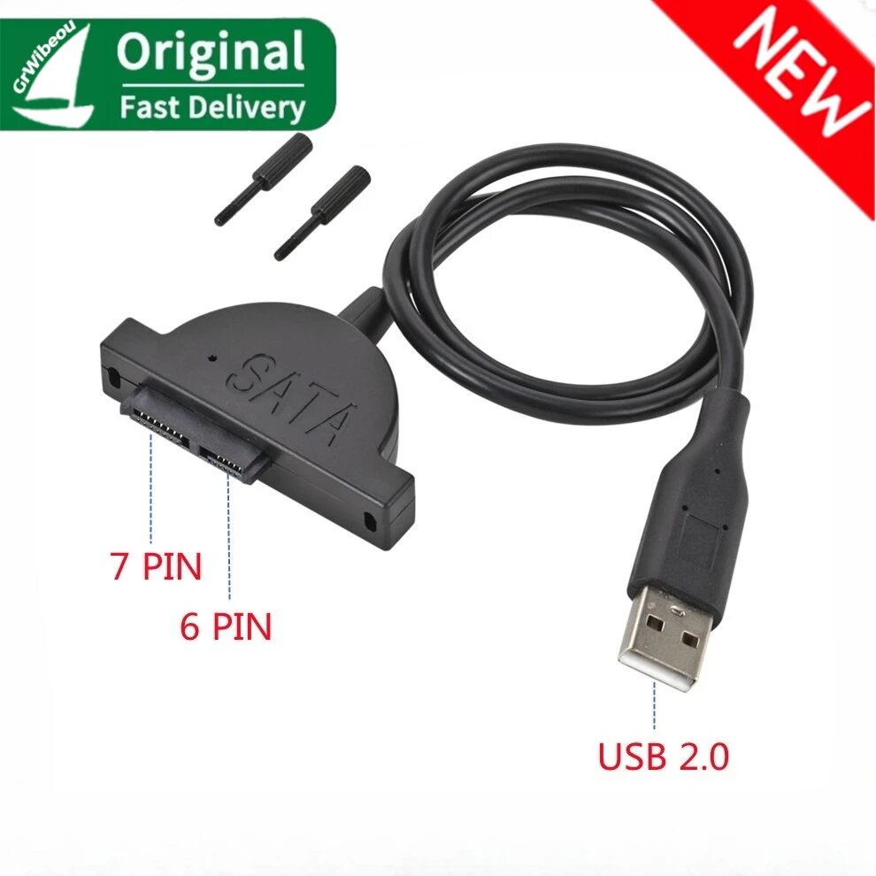 Кабель-адаптер USB 2.0 на SATA GRWIBEOU для CD/DVD-ROM
