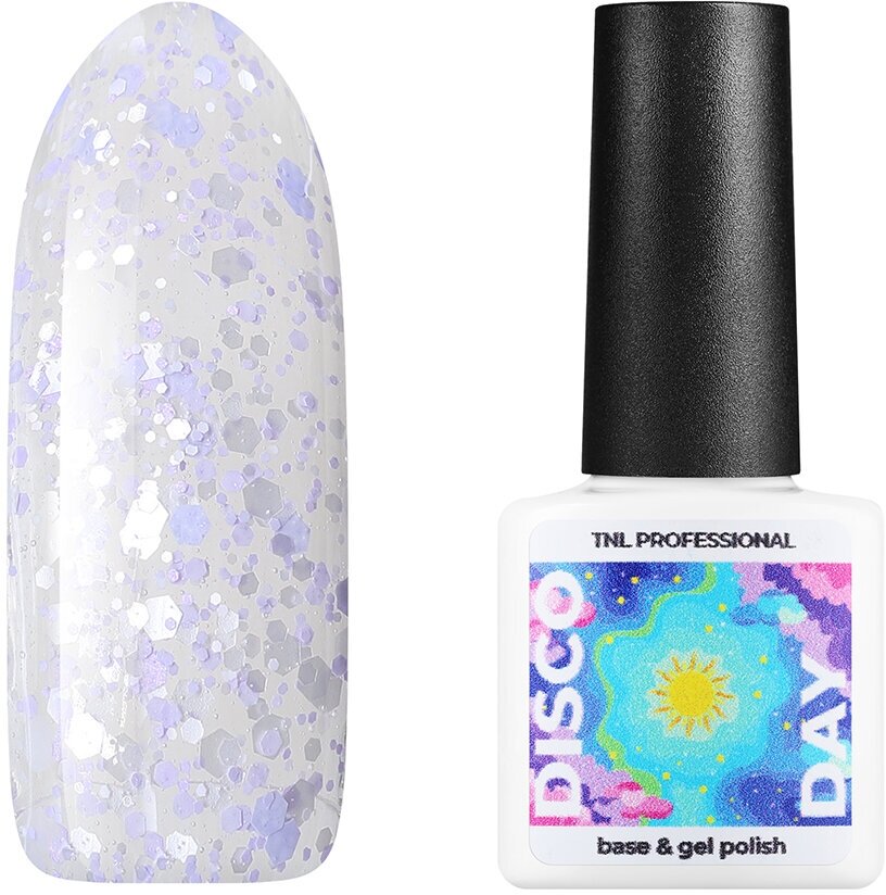Гель-лак TNL Professional, Disco day с цветной слюдой №1 лавандовый мохито, 6 мл