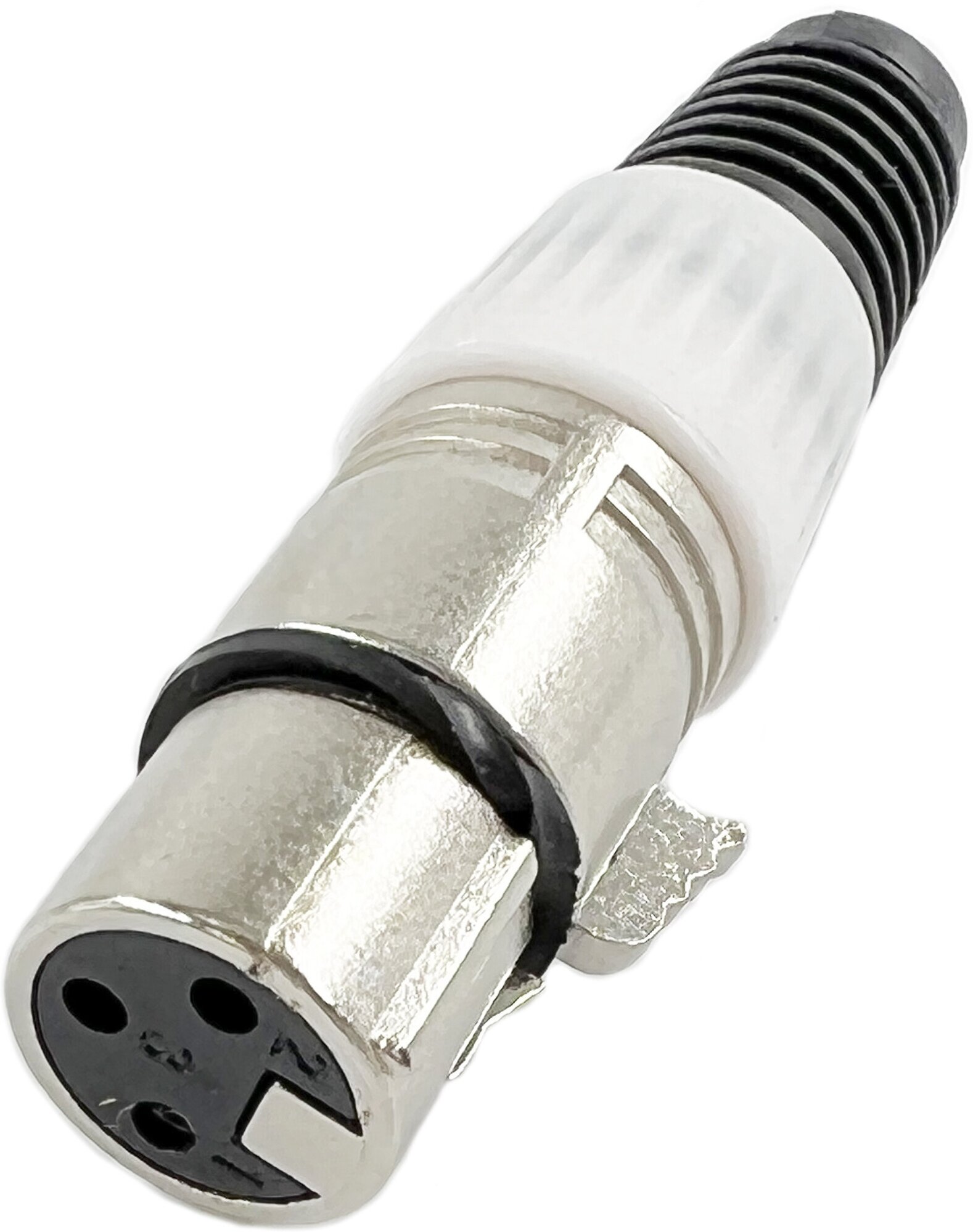 Разъем XLR Premier, белый, металлический, для всех кабелей, 3-контактный, под пайку