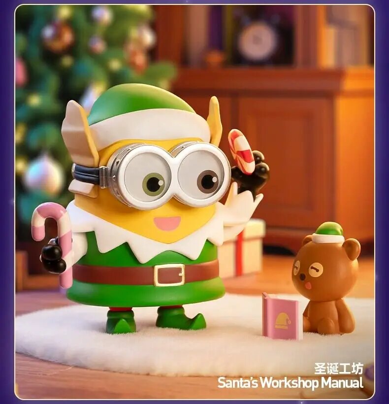 POP MART Minions Bedtime Stories By Bob And Tim фигурки-сюрприз Santa Workshop Manua