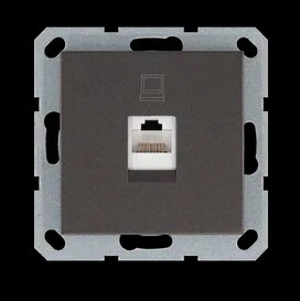Jasmart Интернет-розетка RJ45 с накладкой, цвет Мокко, G6105Z