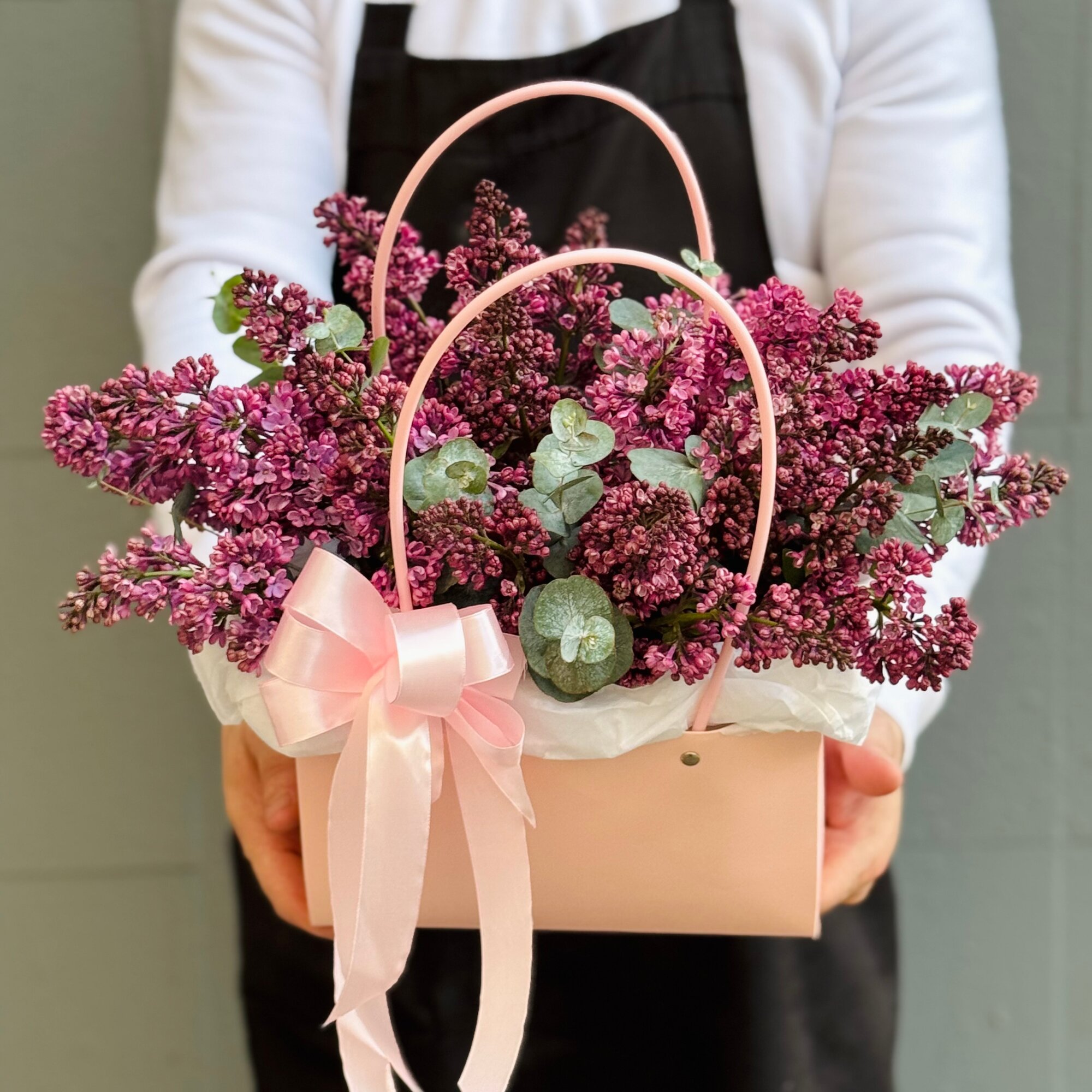 Ароматная сумочка "Rybe-Flowers", с сиренью и эвкалиптом, 9 цветов, высота 20см