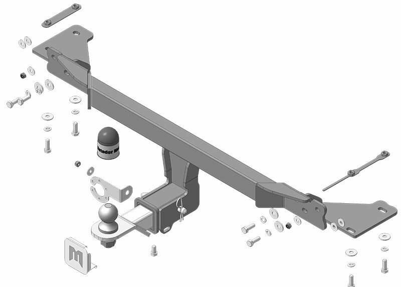 Фаркоп Motodor для Geely Atlas Pro, 2021-н. в. (цинк. Шар) 94205-E